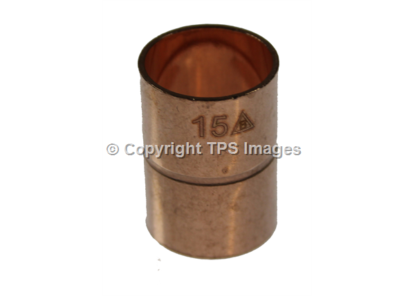 15mm COPPER FEMALE TO FEMALE PIPE COUPLING for cookers and hobs